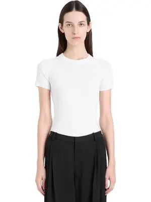 Proenza Schouler Ribbed Knit Top Optic White