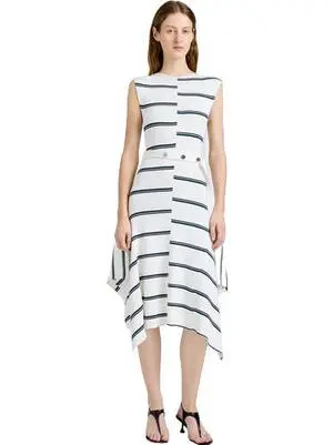 Proenza Schouler Artemis Rib Knit Dress - White Multi