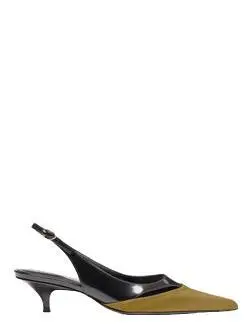 Proenza Schouler Slash Slingback - Black / Pistachio Combo