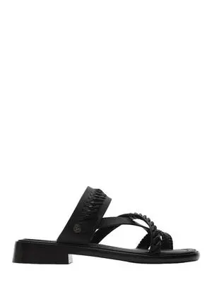 Burberry Leather Baez Sandals - Black