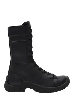 Burberry Leather Tone Combat Boots Black