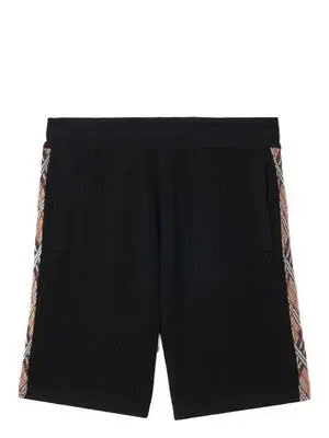 Burberry Check Trim Cotton Shorts - Black