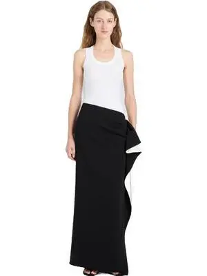 Proenza Schouler Cella Printed Ruffle Skirt - Black/ivory