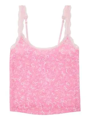 LoveShackFancy Lace-trim Tank Top - Tossed Bows