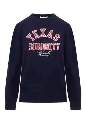 LoveShackFancy First Port Texas Sorority Top - Navy Red