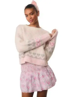 LoveShackFancy Re-edition Rosie Alpaca-blend Pullover - Milky Clouds