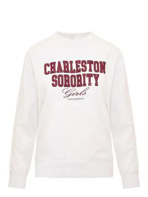 LoveShackFancy First Port Charleston Sorority Shirt - Grey And Burgundy