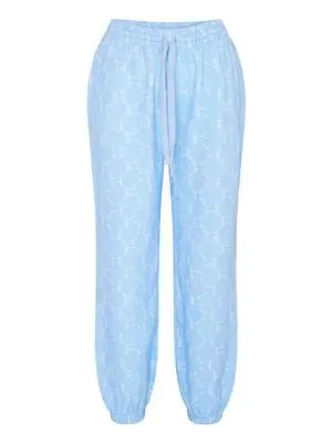 LoveShackFancy Bow Print Sweatpants - Chilled Blue