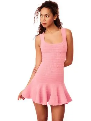 LoveShackFancy Maryanne Knit Mini Dress Sunset Pink