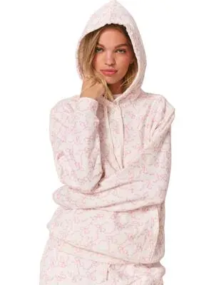 LoveShackFancy Nacova Floral Cotton Hoodie - Peony Sugar