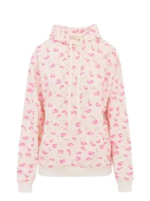 LoveShackFancy Nacova Floral Cotton Hoodie - Sterling Dusk