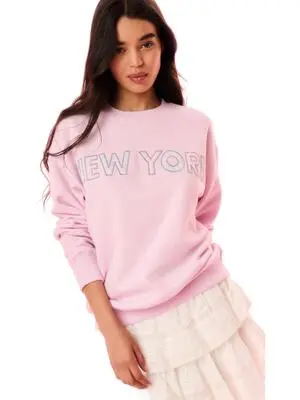 LoveShackFancy LSF Palo Pullover Lavender Mist New York