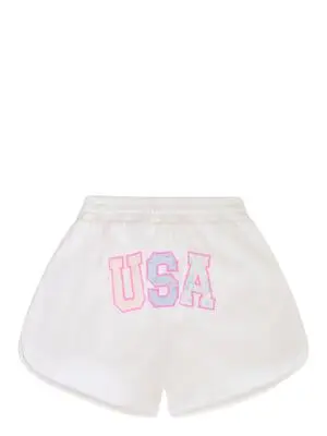 LoveShackFancy Jeanette Usa Shorts - White