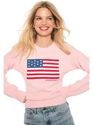 LoveShackFancy Cotton Flag Pullover - Blushing Liberty