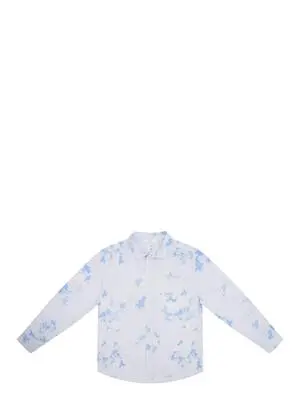 LoveShackFancy Hudley Heirloom Print Shirt - Whisper Blue