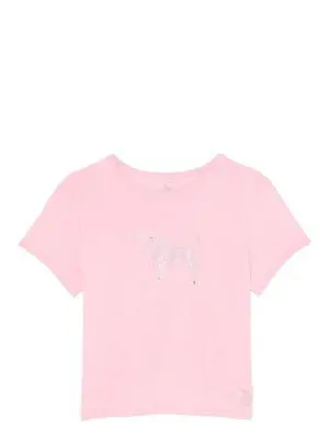 LoveShackFancy Cotton Baby Tee - Pink Lollipop Wash