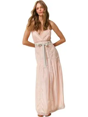 LoveShackFancy Arlissa Silk Lace-detailed Maxi Dress - French Rose