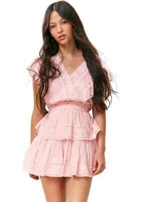 LoveShackFancy Gwen Luna Rosa Fleur Mini Dress - Apple Blossom