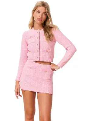 LoveShackFancy Ellianna Knit Skirt - Candy Pink Melange