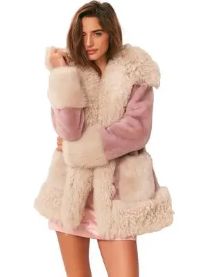 LOVESHACKFANCY Tuskara Oversized Shearling Jacket