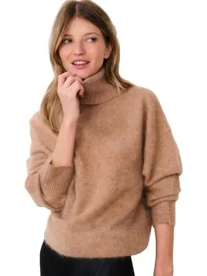 LoveShackFancy Nia Cashmere Turtleneck Sweater - Brown Sugar