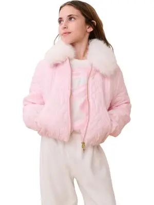LoveShackFancy Tween Mini Sandria Puffer - Pale Pink