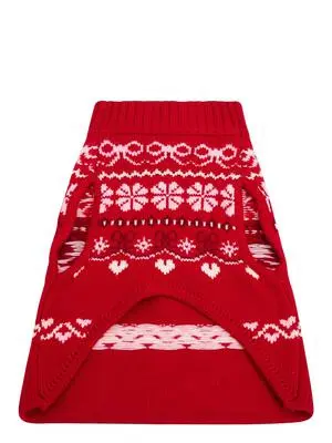 LoveShackFancy Arindia Wool Pet Sweater - Red Velvet Truffle