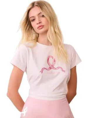 LoveShackFancy Breast Cancer Awareness Tee - Radient Rose