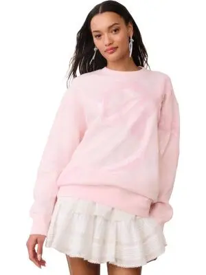 LoveShackFancy Palo Sequin Bow Fleece - Wistful Pink