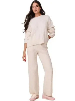 LOVESHACKFANCY Fraya Cable Knit Lounge Pant