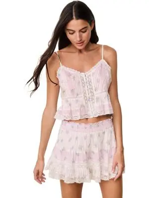LoveShackFancy Aleni Printed Cami Top - Lilac Vanilla