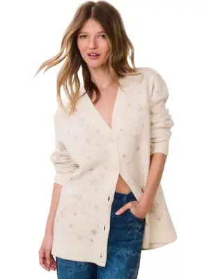 LOVESHACKFANCY Wool Cashmere Blend Jacquard Knit Cardigan