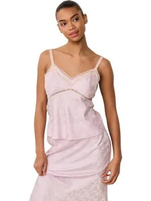 LoveShackFancy Lirena Silk-blend Jacquard Cami Top - Orchid Ice