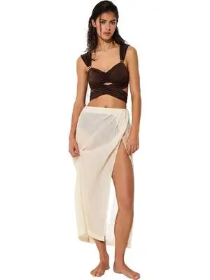 REISS Cotton-blend Gauze Wrap Beach Skirt - Neutral