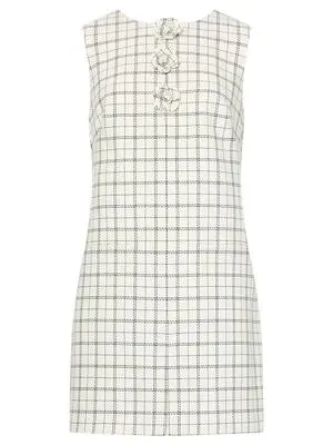 MILLY Saylor Plaid Mini Dress - White/black