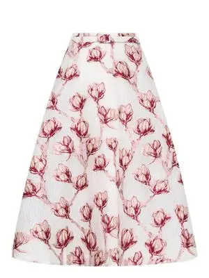 MILLY Noella Floral Maxi Skirt - Pink/white