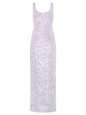 MILLY Tatum Shimmer Sequin Maxi Dress - Lilac
