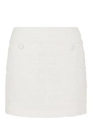 MILLY Briar Tweed Mini Skirt - Ecru