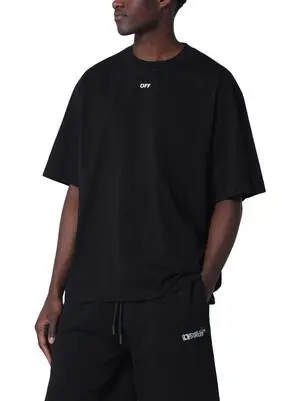 Off-White T-shirt With Off Logo - Black
