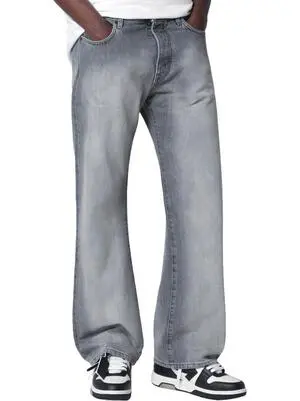 Off-White Washed-effect Denim Jeans - Grey