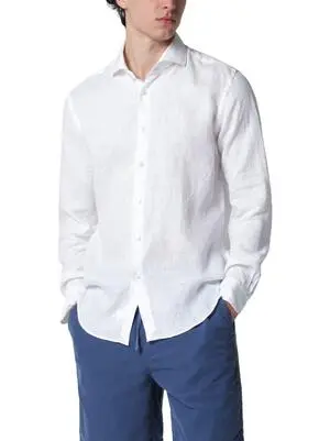XACUS Tailor Fit Linen Shirt - White