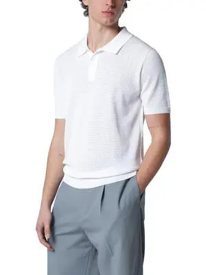 ROBERTO COLLINA Openwork Cotton Polo - White