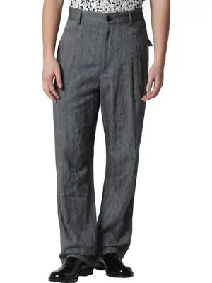 Dries Van Noten Herringbone Trousers - Black