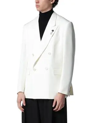 LARDINI Viscose Double-breasted Suit - White
