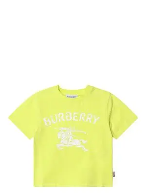 Burberry Cotton T-shirt With Ekd - Yellow