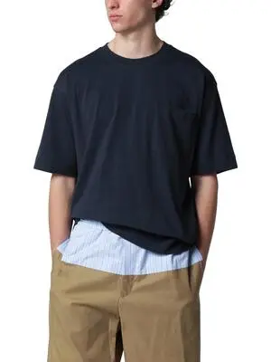 Dries Van Noten Navy Cotton T-shirt - Blue