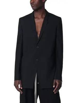 Rick Owens Single-breasted Wool Jacket - Black