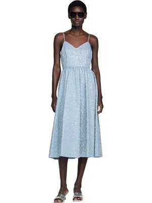 Sandro Striped Maxi Dress - Blue