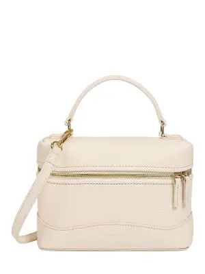 Sandro Grained Leather Tangolino Bag - Ecru