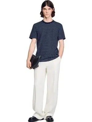 Sandro Striped T-shirt - Marine / Blanc
